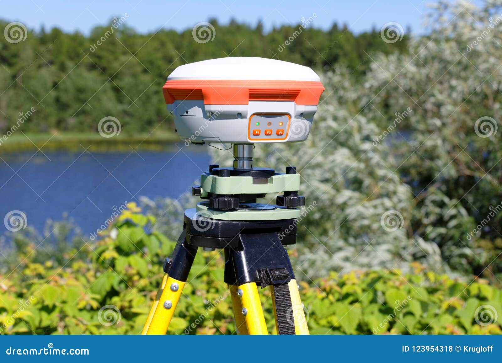 Geodetic GNSS Receiver In The Field In Siberia, Mounted On A Tripod ...