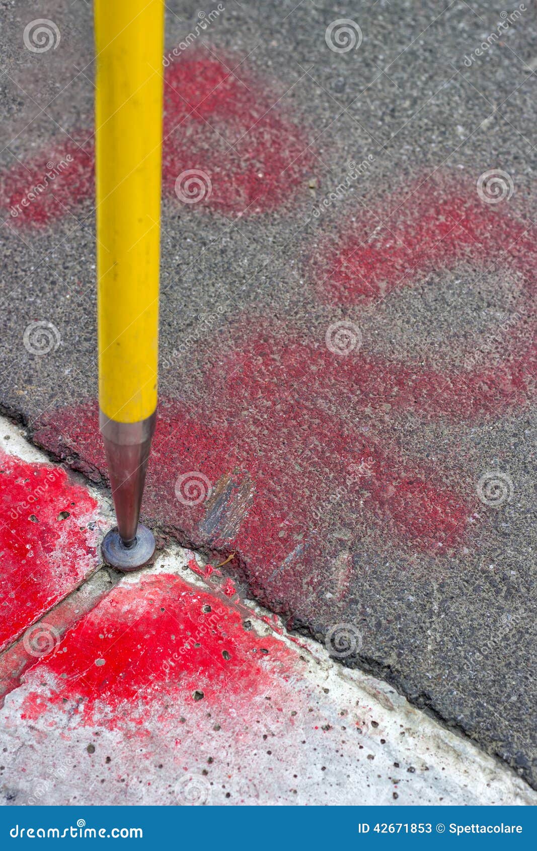 Geodetic Survey Mark Set in Asphalt Stock Image - Image of exact ...