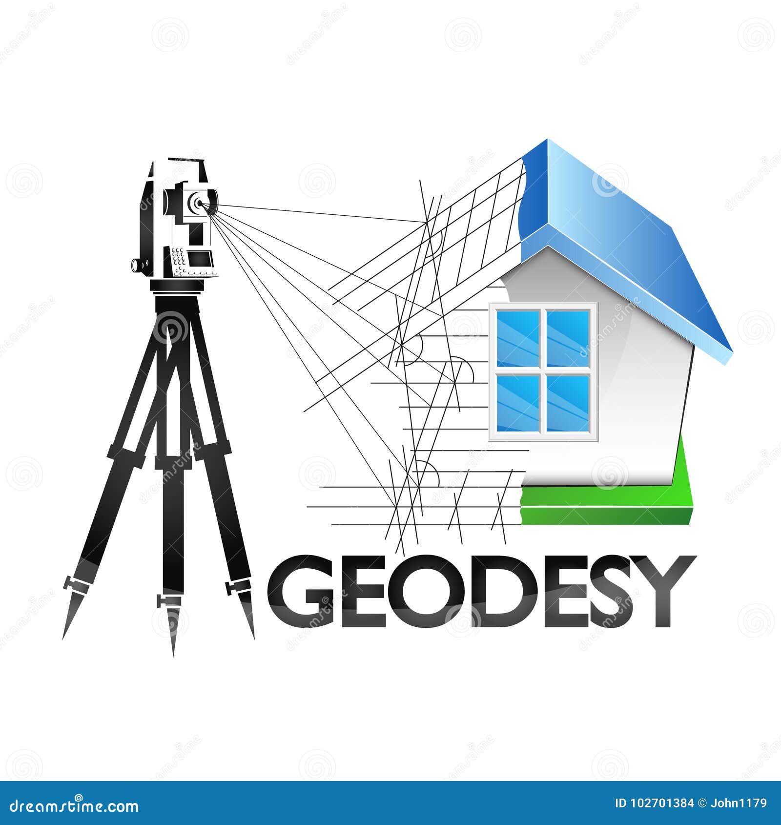 Geodezja Symbol Dla Geodeta Wektoru Ilustracja Wektor - Ilustracja ...