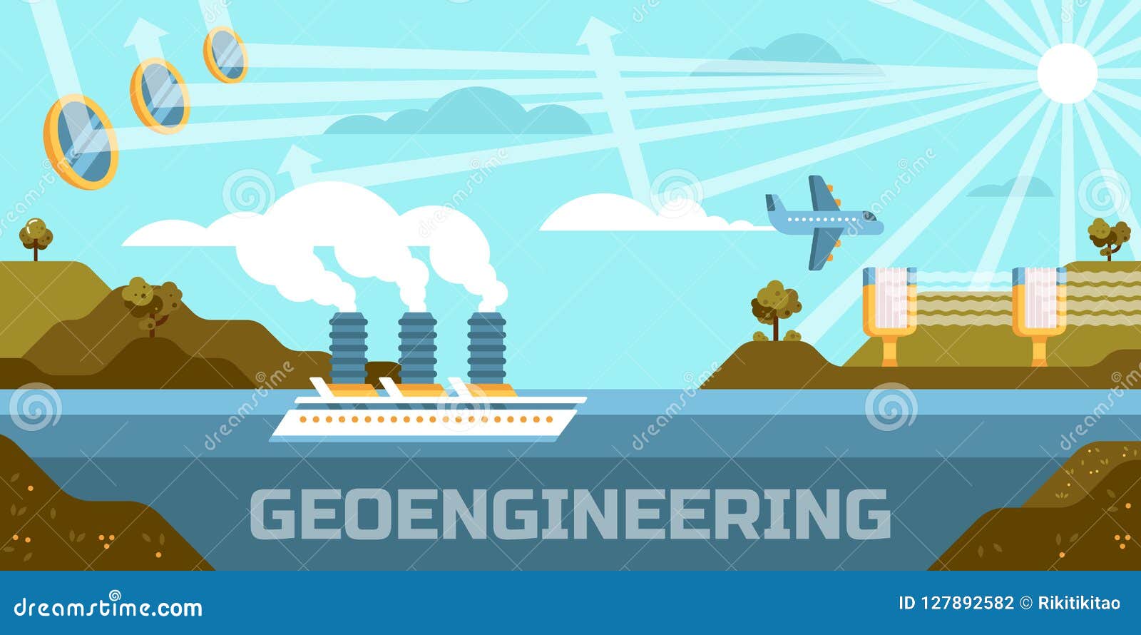 Geoengineering Concept Vector Illustration, Altering, Atmosphere ...