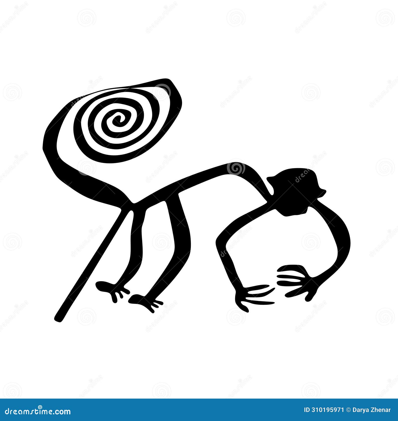 Geoglyph Of The Monkey, The Nazca Lines, Nazca Desert, Peru Cartoon ...