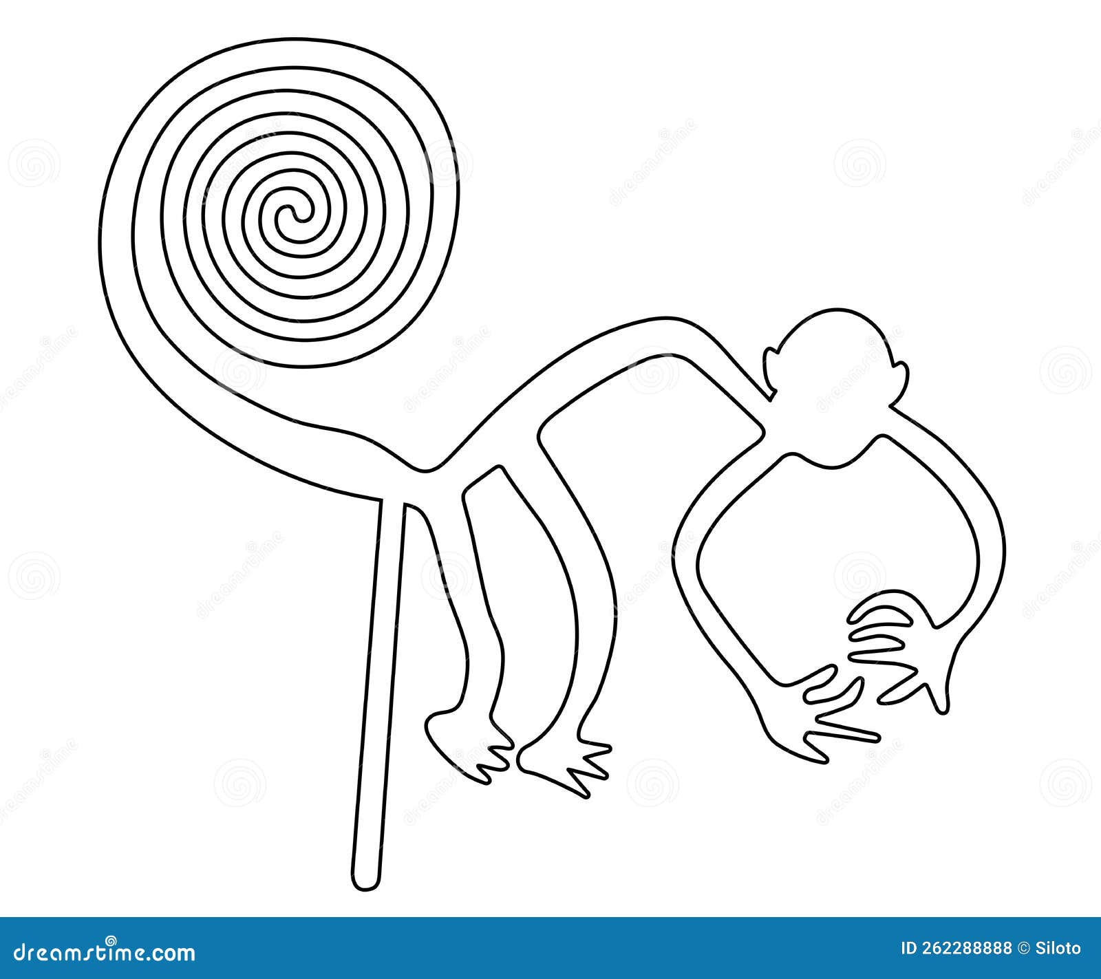 Geoglyph of the Monkey from Nazca Stock Vector - Illustration of bird ...