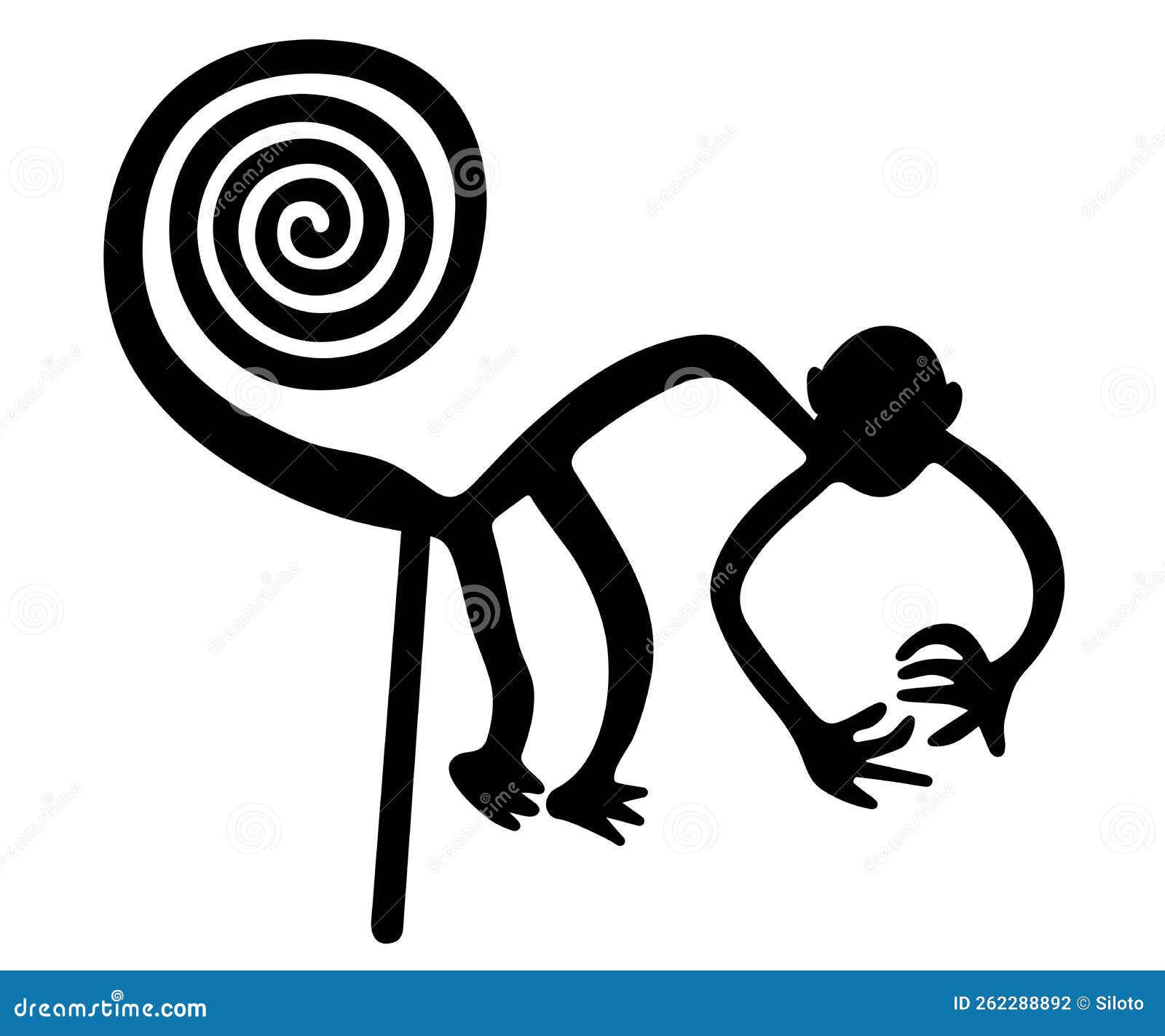 Geoglyph of the Monkey, the Nazca Lines, Nazca Desert, Peru Stock ...