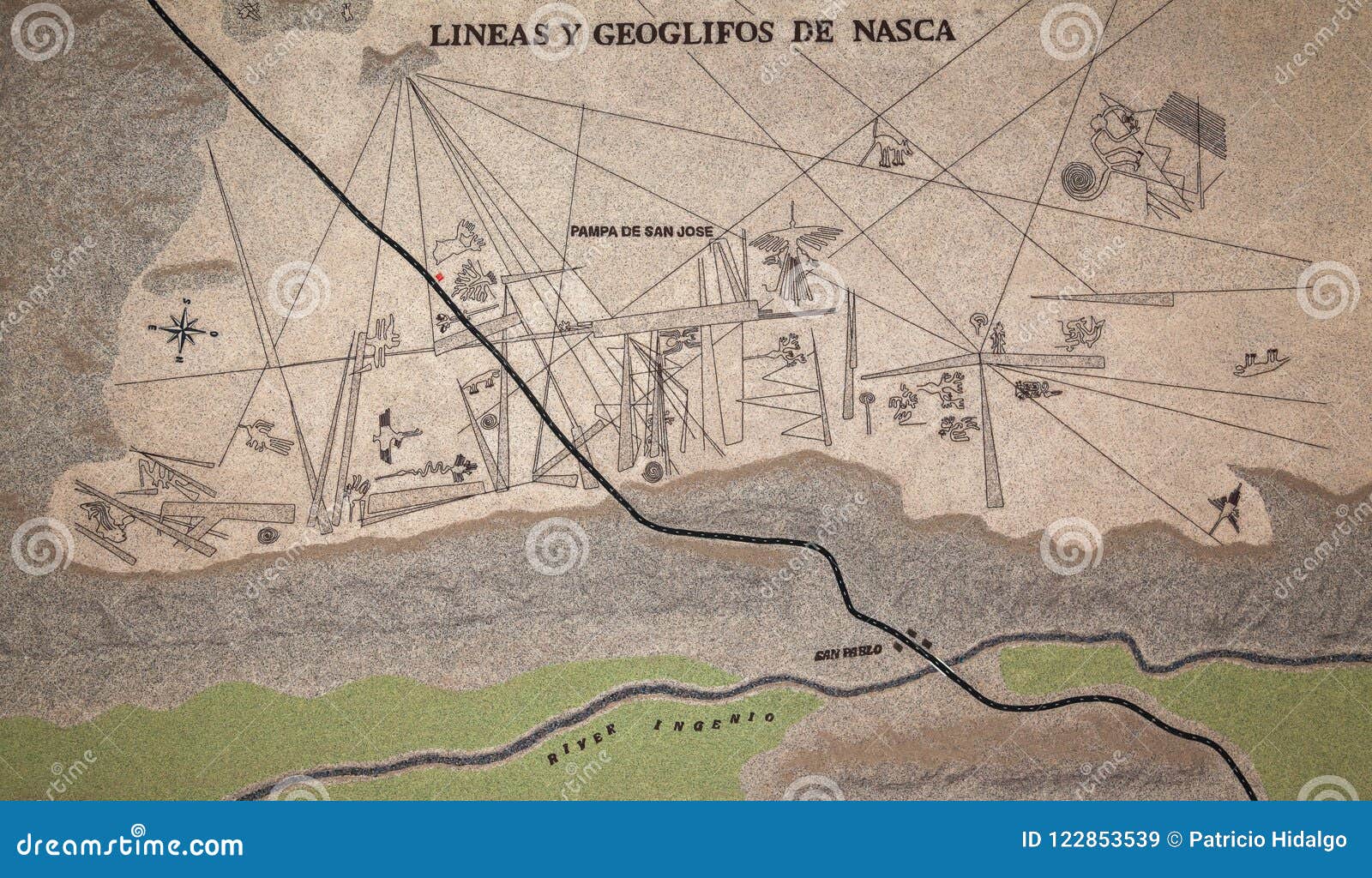 Geoglyphs of Nazca stock illustration. Illustration of lines - 122853539