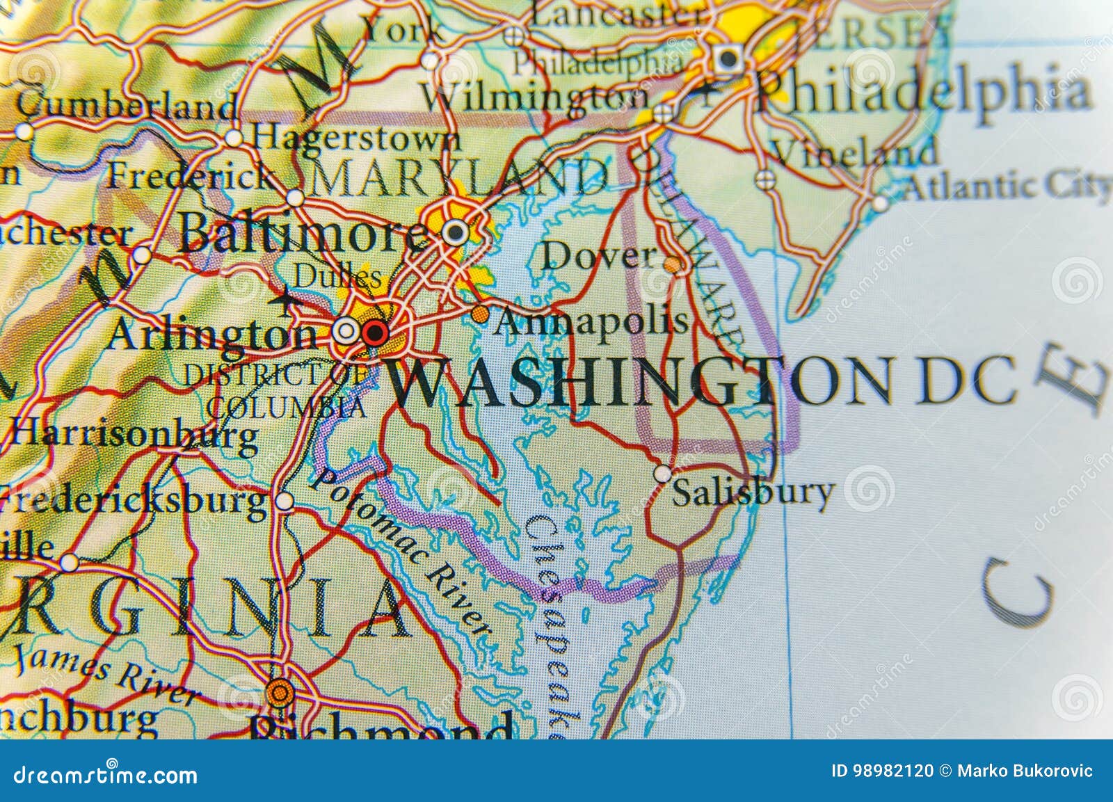 Geografische Dichte Kaart Van Washington DC Stock Foto - Image of ...