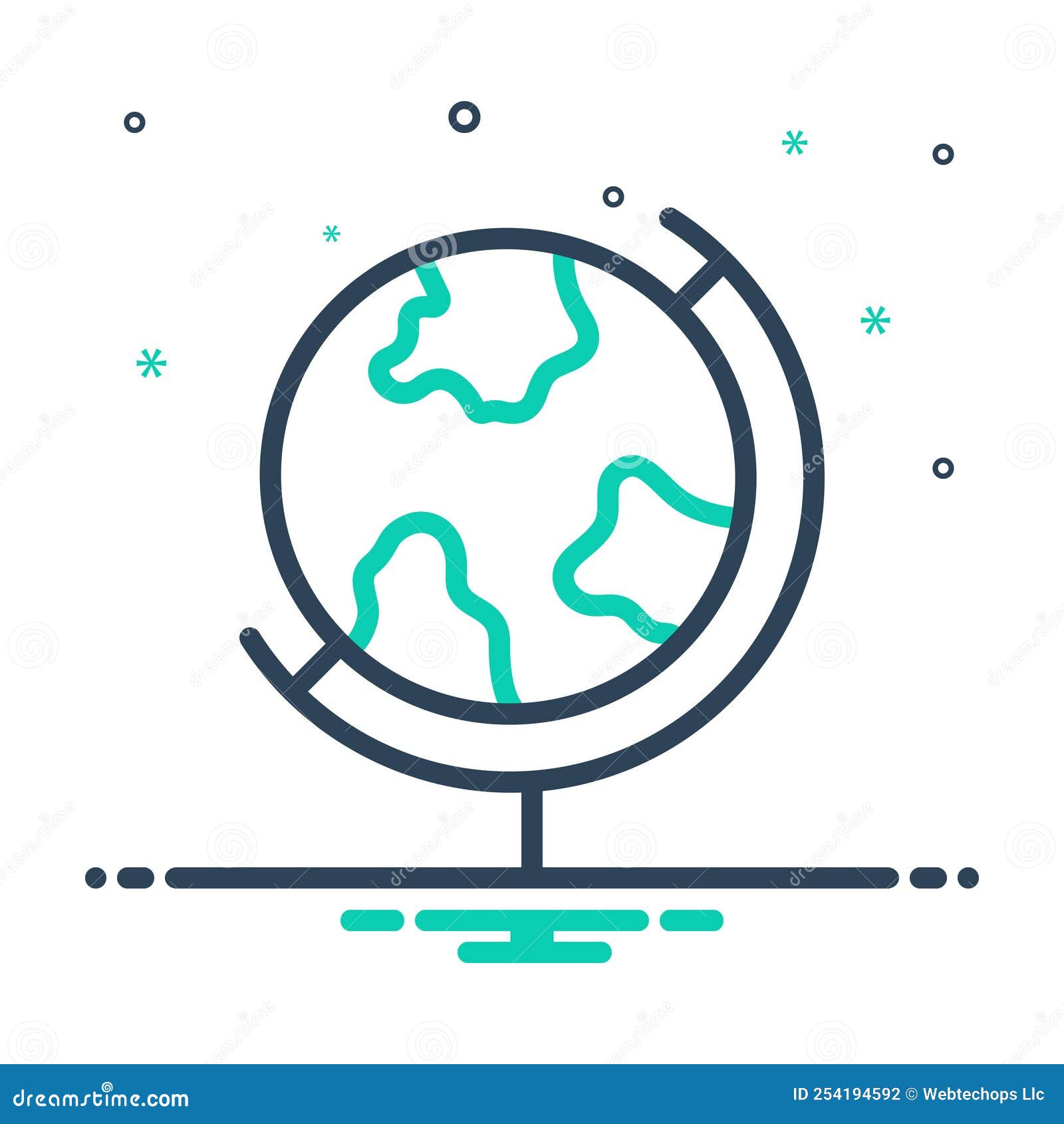 Mix Icon for Geographic, World and Globe Stock Illustration ...