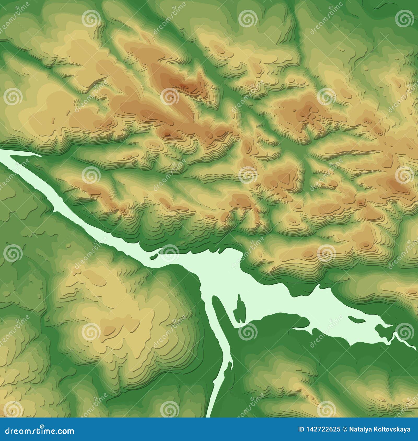 Geographic Information System Banner with Topographic 3d Background ...