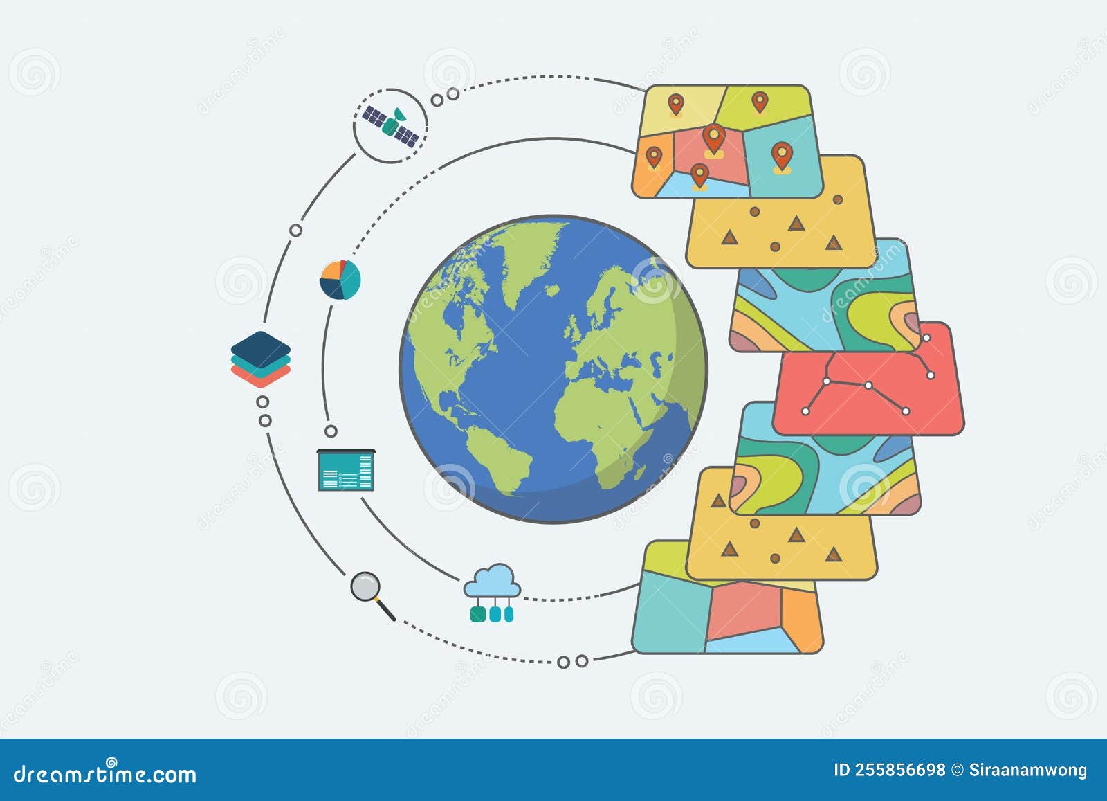 Geographic Information System Stock Vector - Illustration of icon ... Geographic Information System Stock Vector - Illustration of icon ...