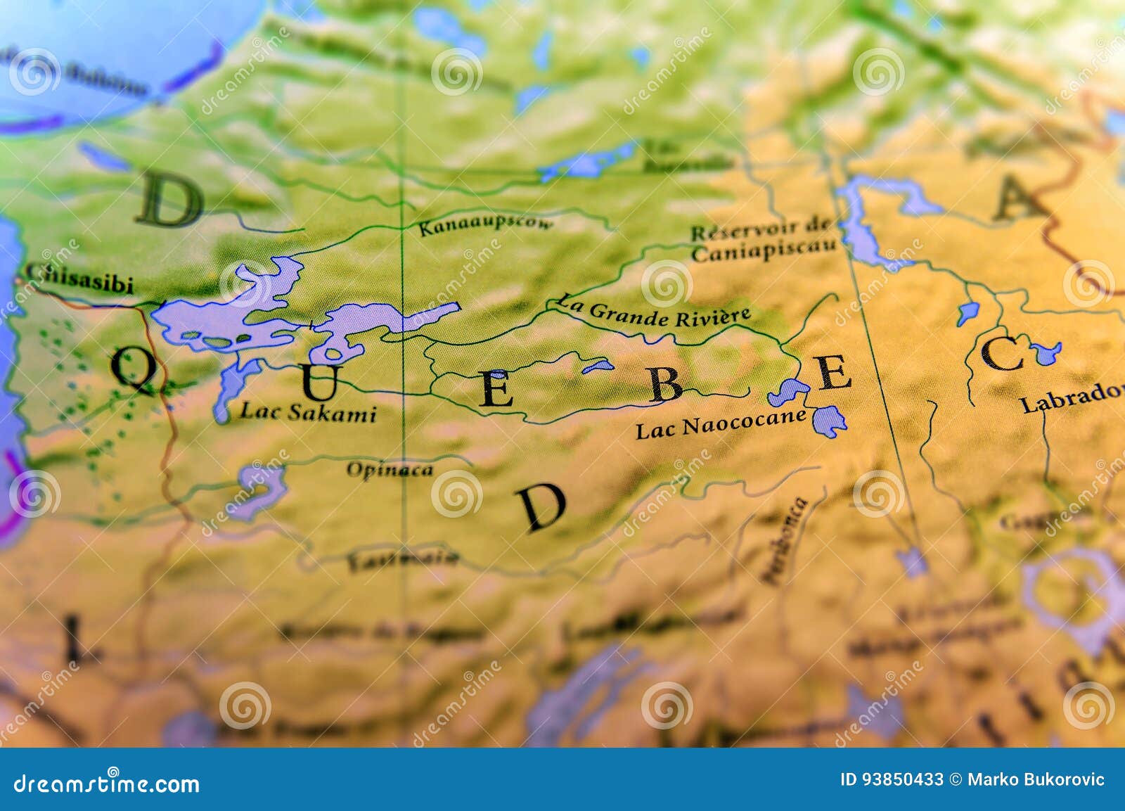 Geographic Map of Canada State Quebec with Important Cities Stock Image ...