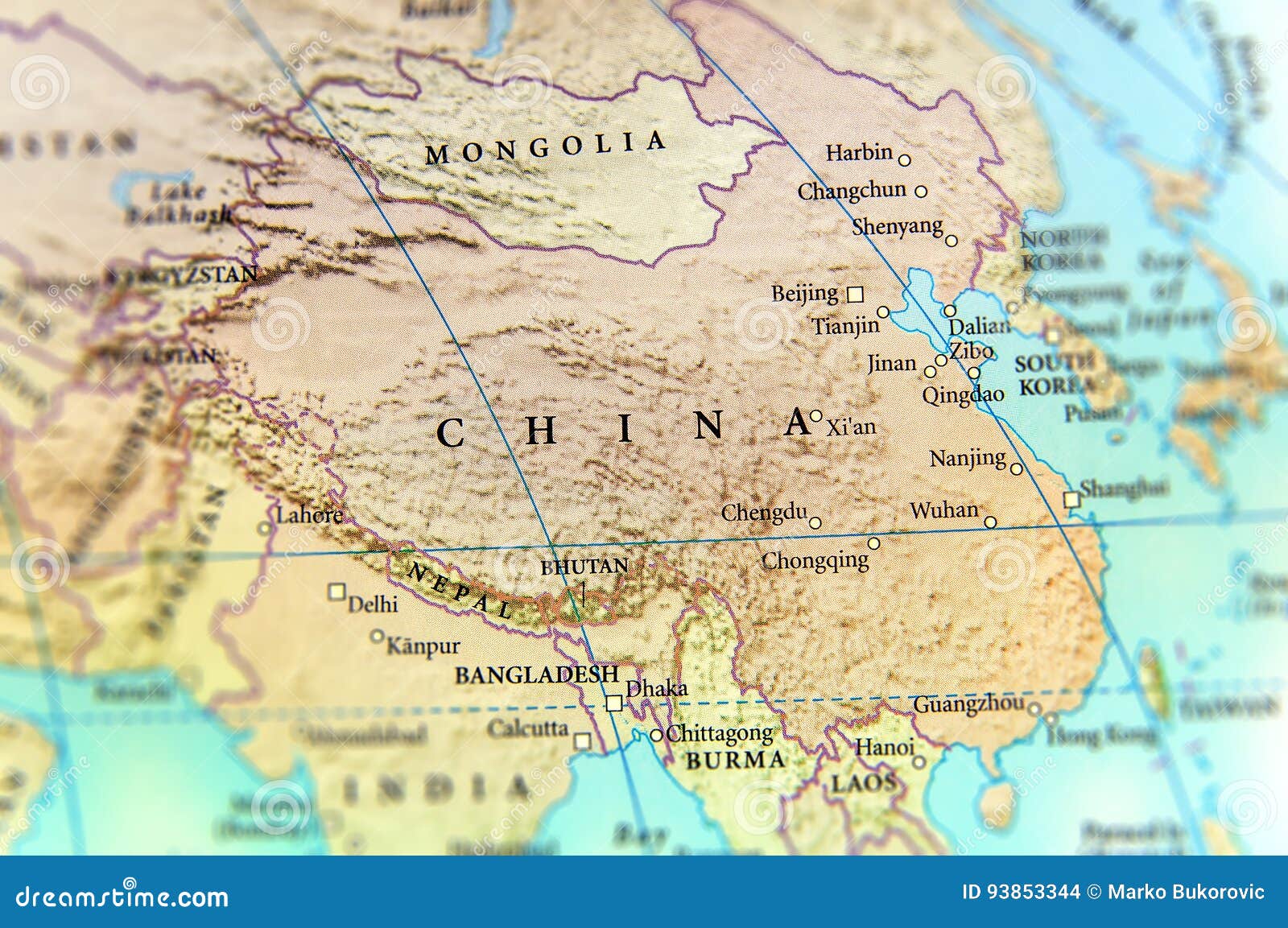 Geographic Map of China Country with Important Cities Stock Photo ... Geographic Map of China Country with Important Cities Stock Photo ...