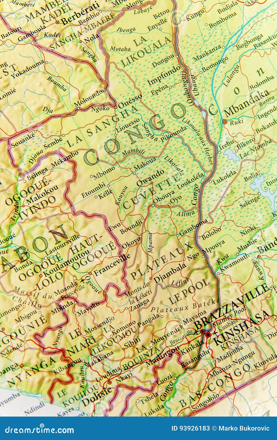 Geographic Map Of Congo Country With Important Cities Royalty-Free ...