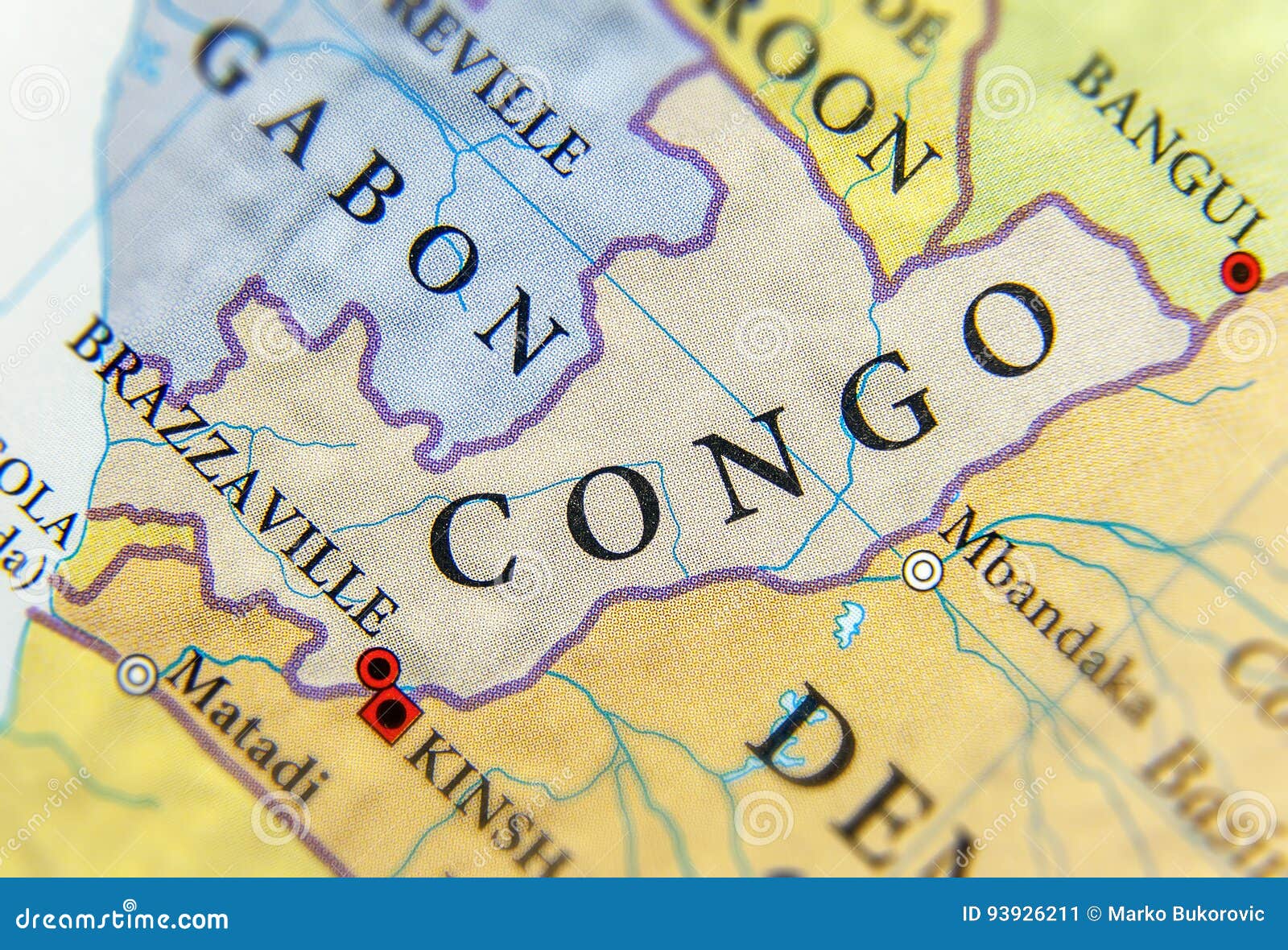 Geographic Map Of Congo Country With Important Cities Royalty-Free ...