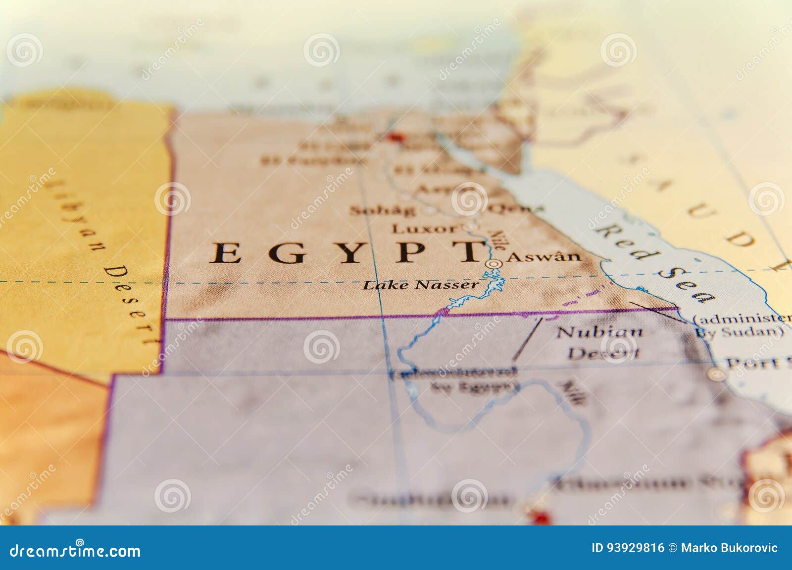 Geographic Map of Egypt with Important Cities Stock Photo - Image of ...