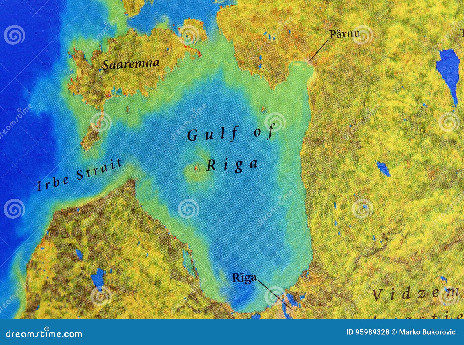 Geographic Map of European Gulf of Riga Stock Illustration ...