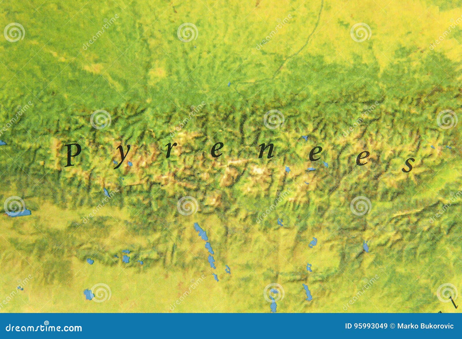 Geographic Map of European Mountain Pyrenees Stock Image - Image of ...