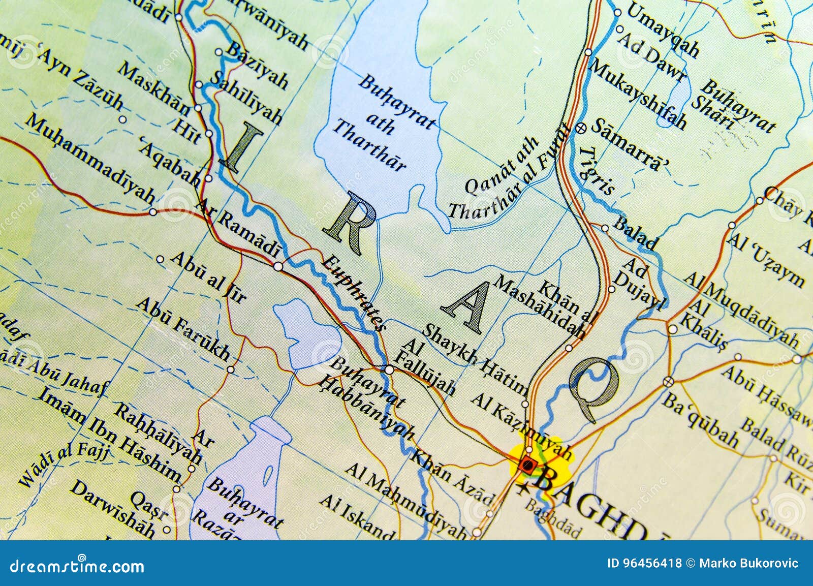 Geographic Map of Iraq with Important Cities Stock Photo - Image of ...