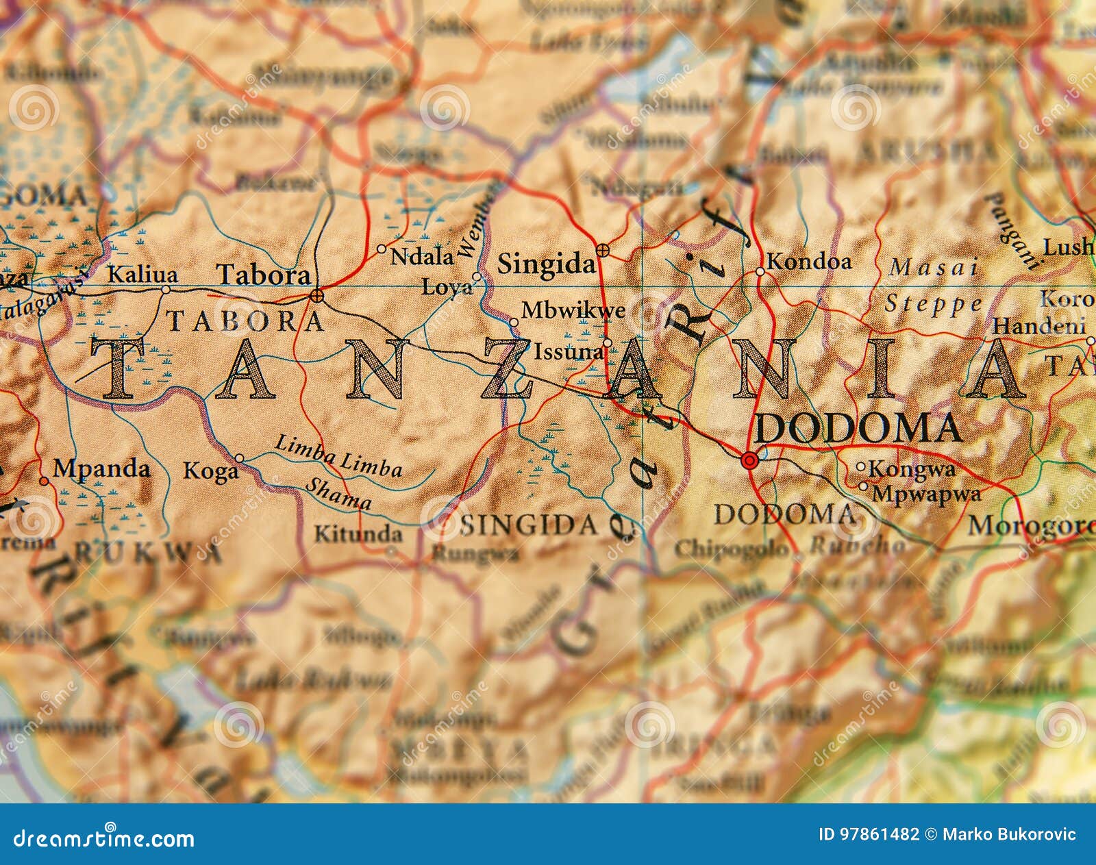 Dodoma, Tanzania. Political Map Royalty-Free Stock Image ...