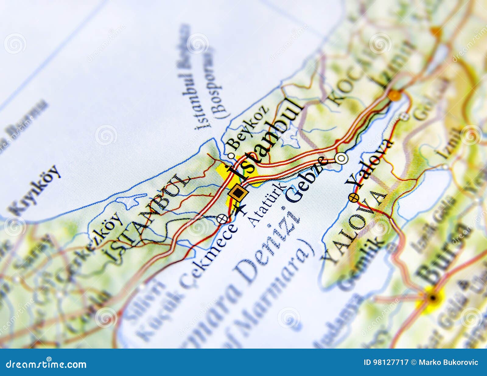 Geographic Map of Turkey with Large City Istanbul Stock Image - Image ...
