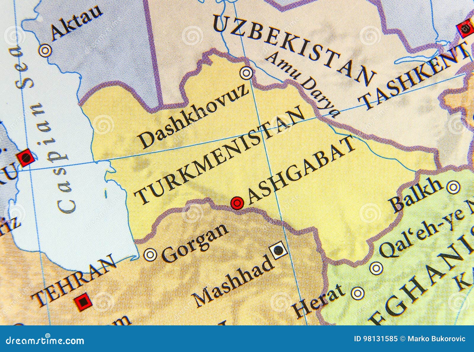 Geographic Map of Turkmenistan with Important Cities Stock Image ...