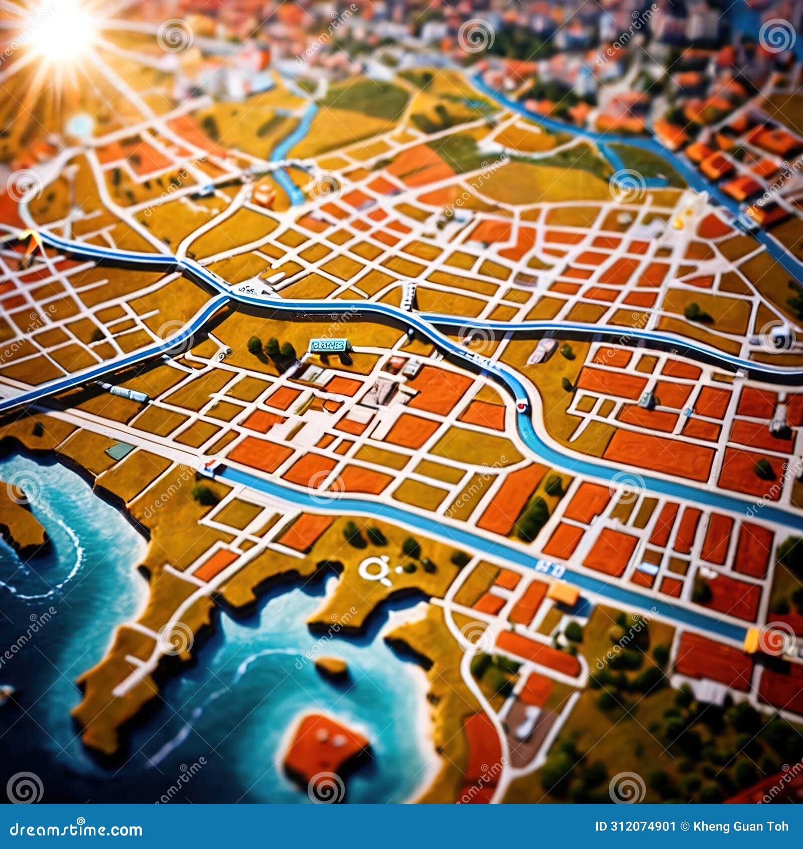 Geographic Map, Virtual Representation of Land Geography Topography ...