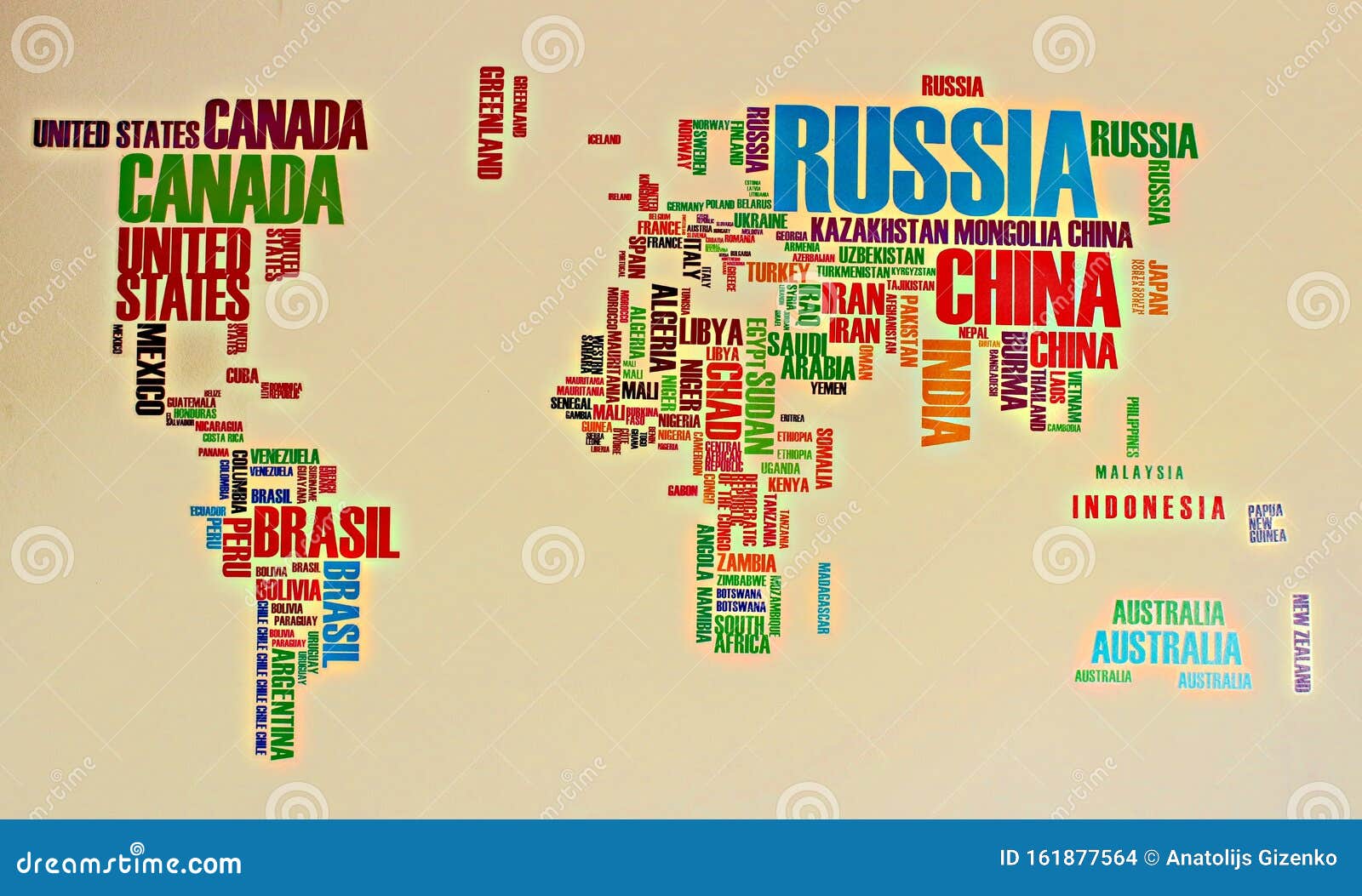 Geographic Map of the World on the Wall, Where instead of the Territory ...