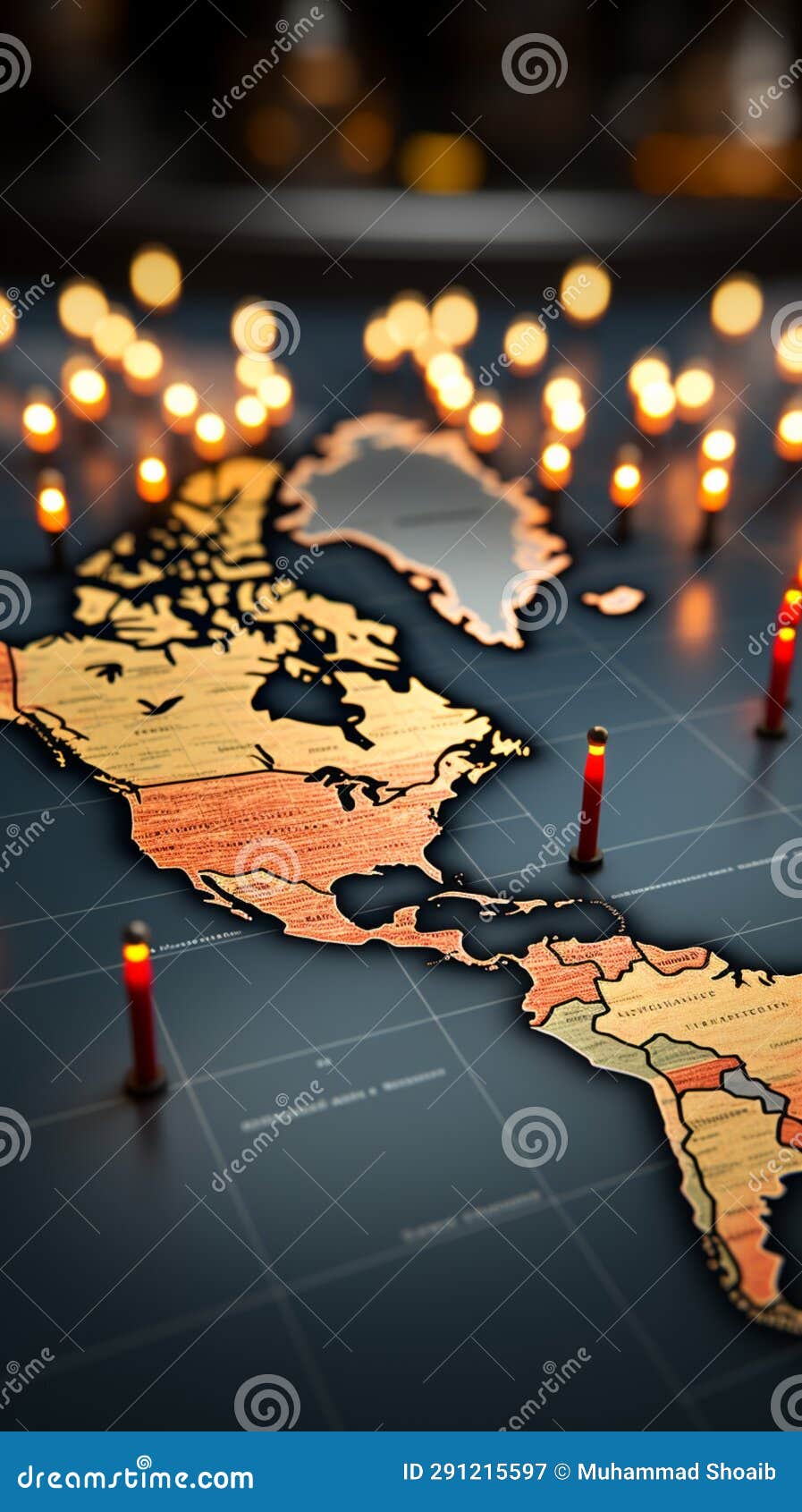 Geographic Reference, Red Pin Indicating a Location on World Map Stock ...