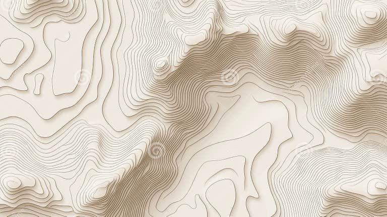 Geographic Relief Map with Contours, Trails, and Image Grids Stock ...
