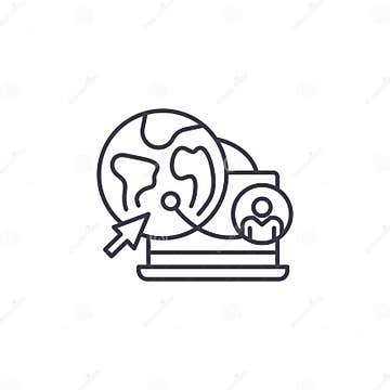 Geographic Segmentation Linear Icon Concept. Geographic Segmentation ...