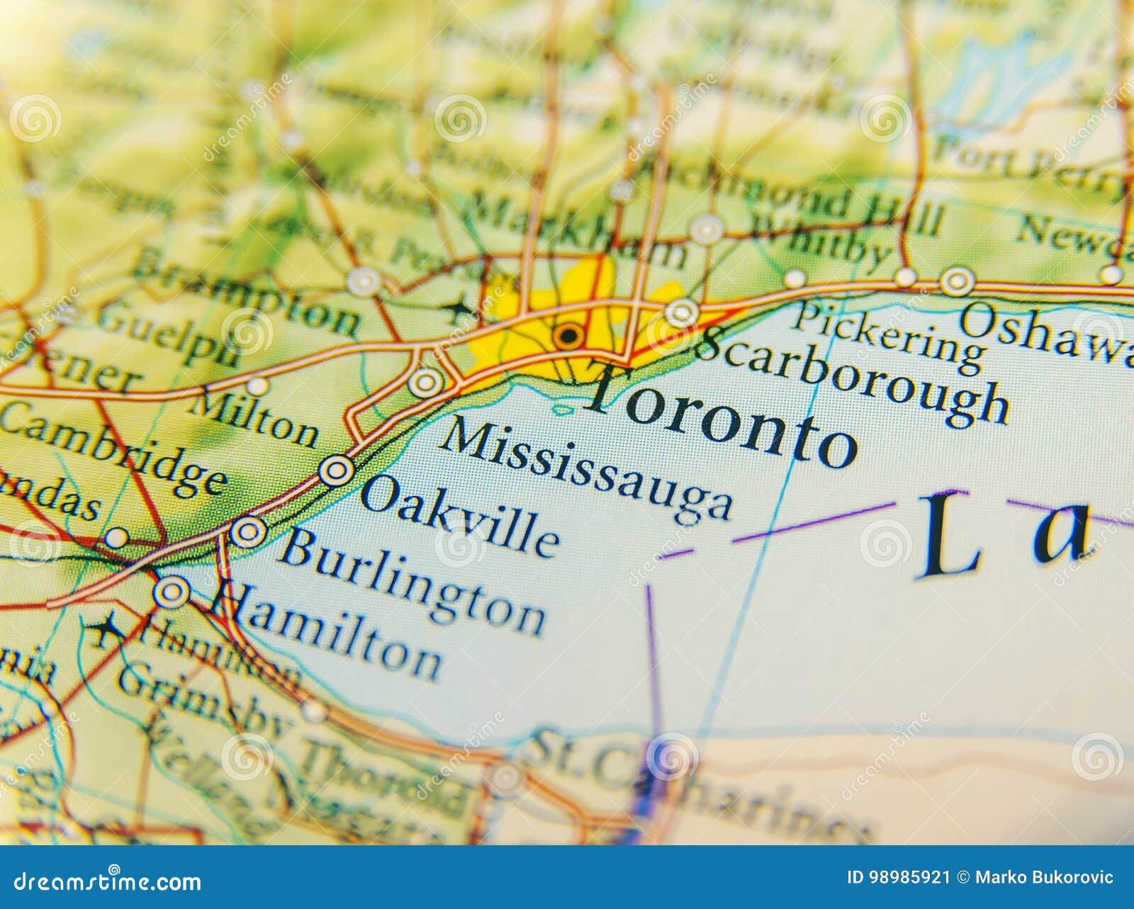 Geographic Toronto Map Close Stock Image - Image of geographic, america ...