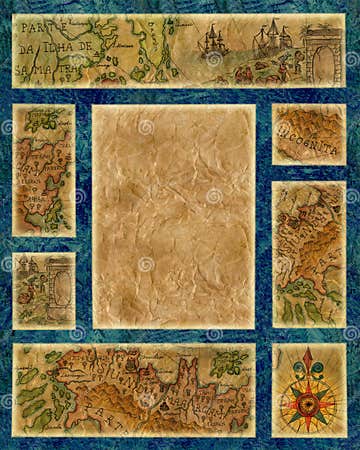 Geographical Frame with Map 1 Stock Illustration - Illustration of ...