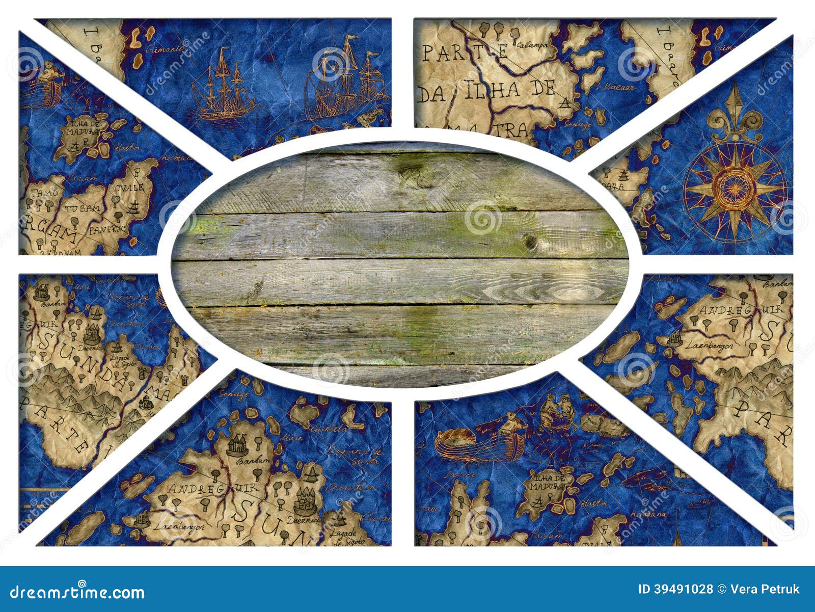 Geographical Frame with Map 5 Stock Illustration - Illustration of ...