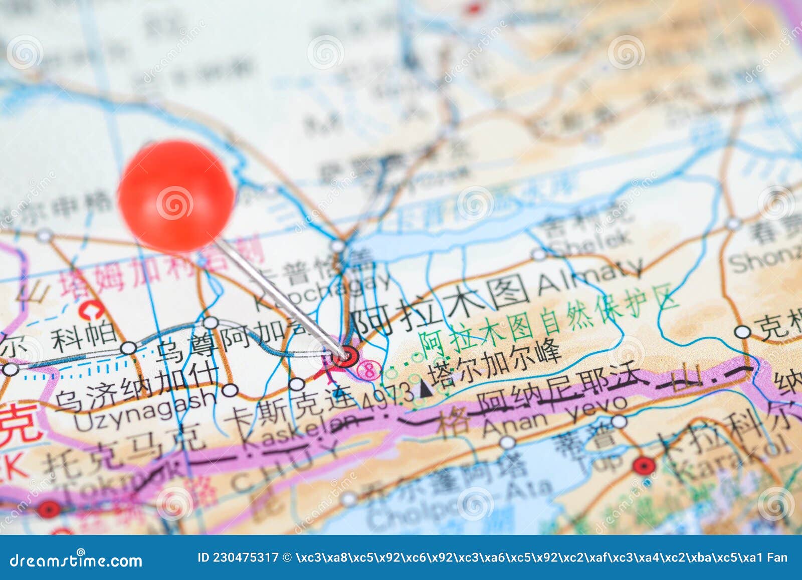 Geographical Location of Almaty in Kazakhstan Stock Image - Image of ...