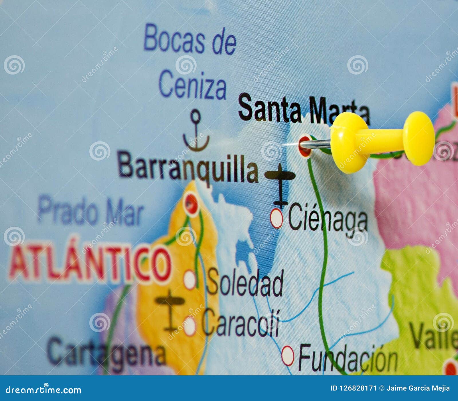 Geographical Location of Santa Marta Colombia Stock Image - Image of ...
