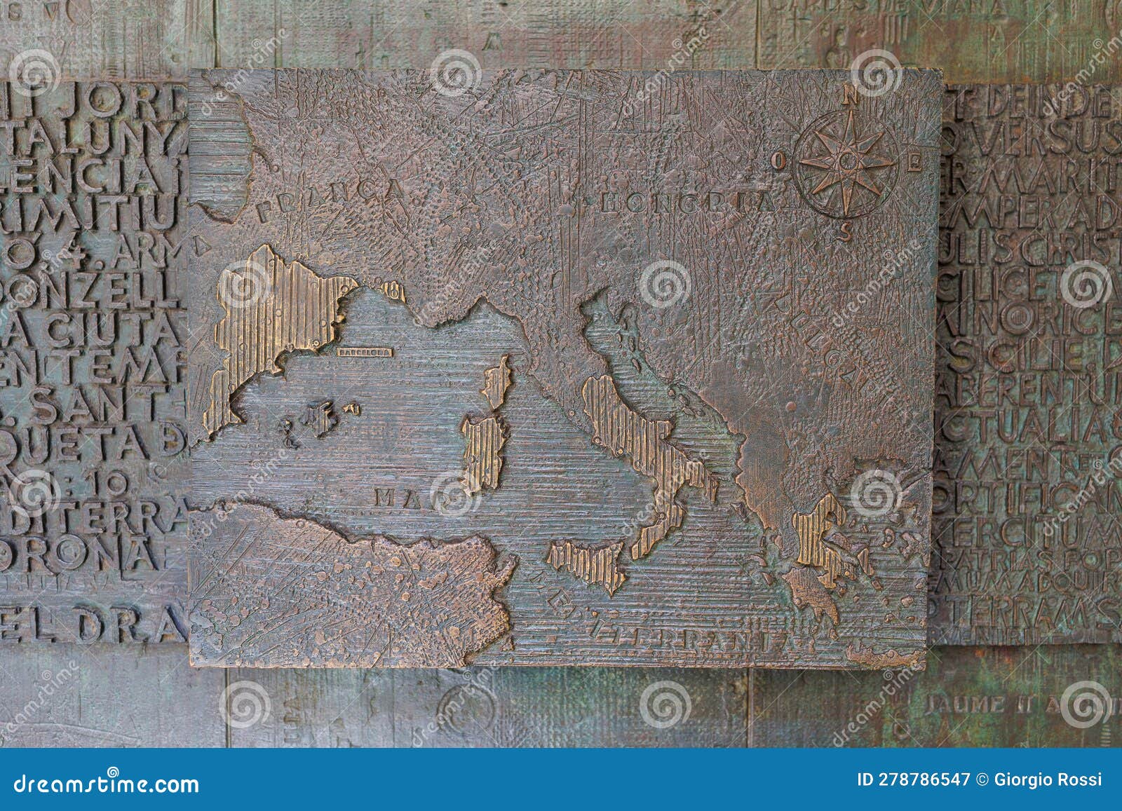 Geographical Map of Europe in Bas-relief Inside Palau Del Lloctinent ...