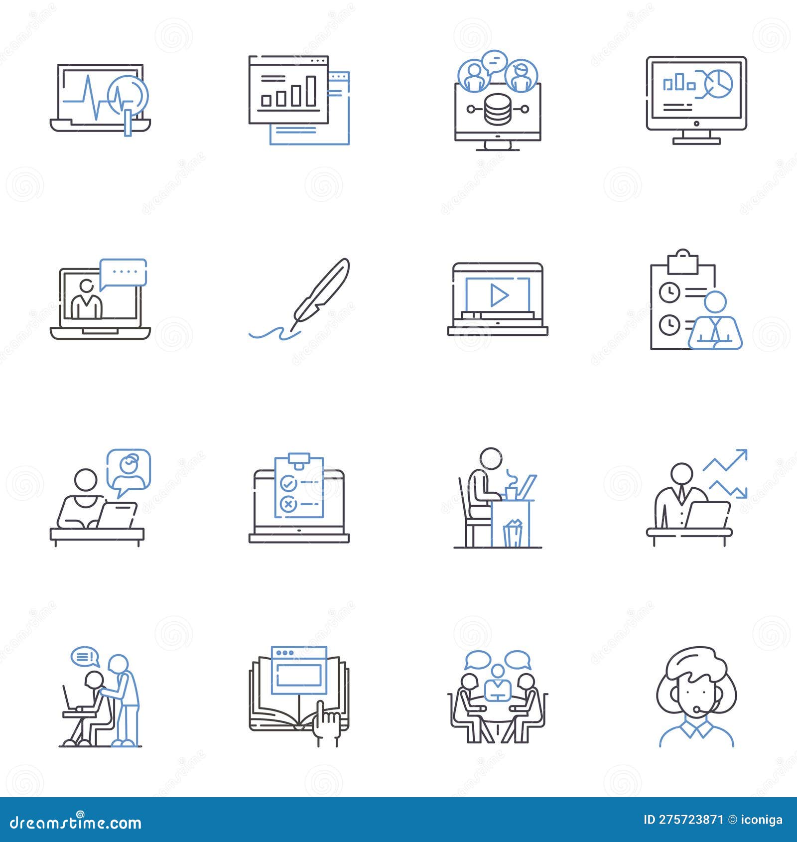 Geographically Flexible Line Icons Collection. Nomadic, Relocatable ...