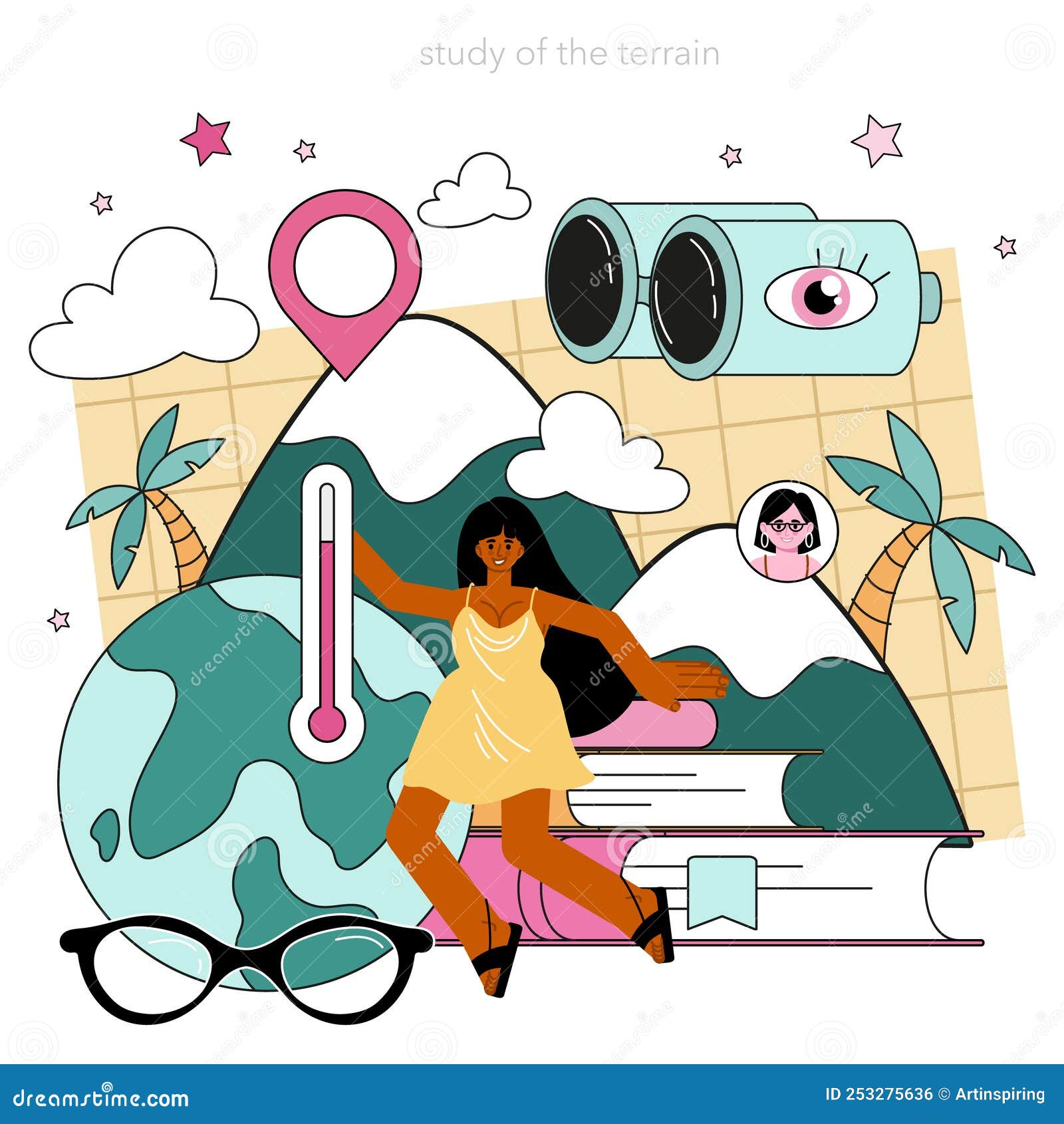 Geography Class Concept. Students Learning the Lands and Ecosystems ...