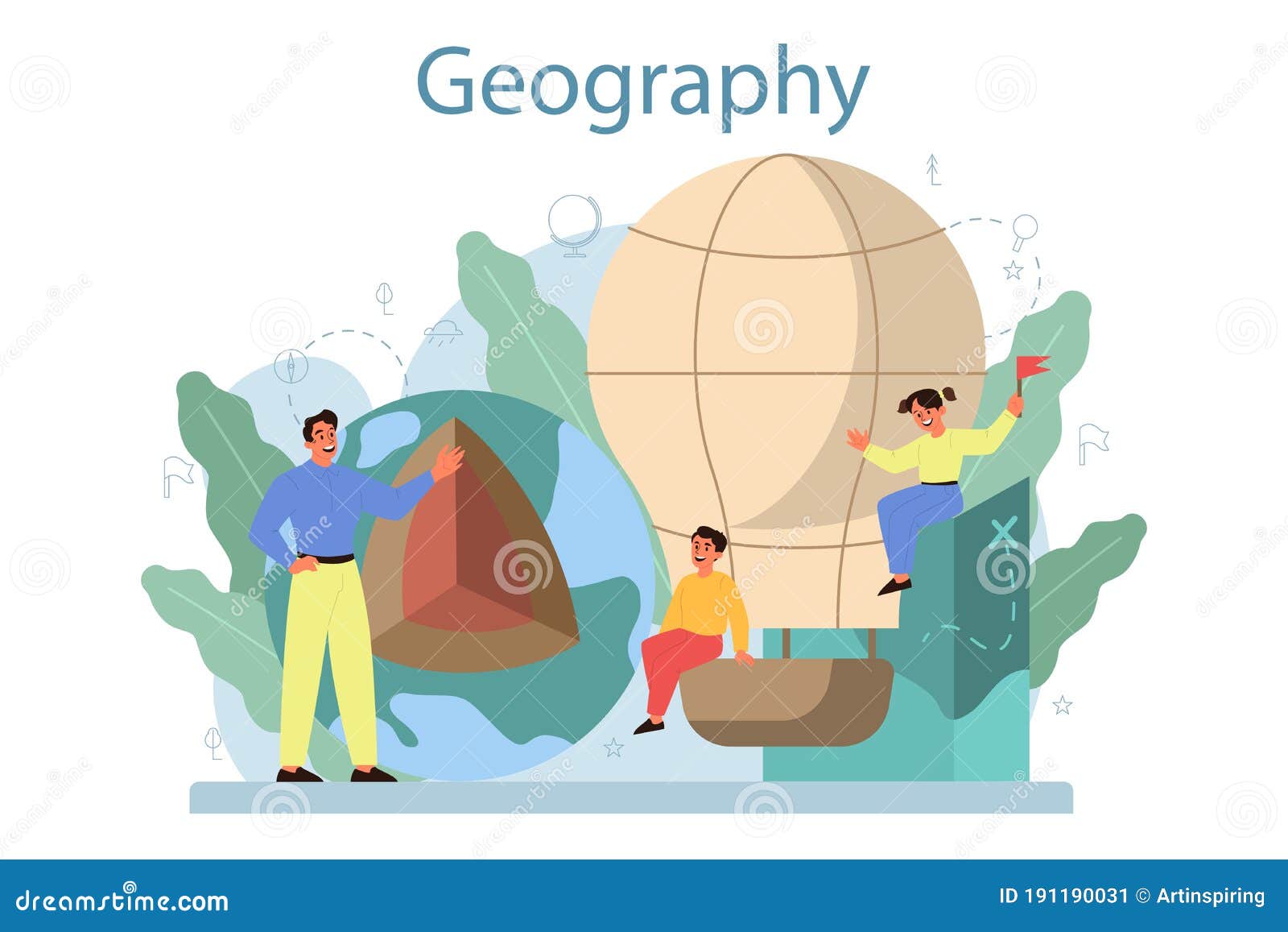 Geography Class, Teacher And Pupils In Room. Schoolboy Showing Country ...