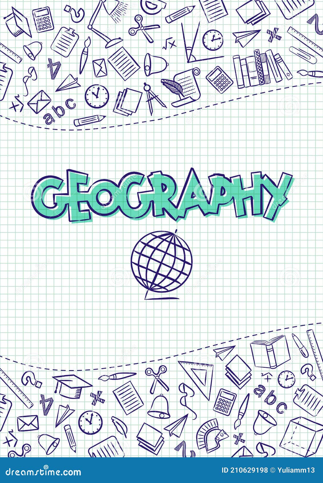 Geography. Cover for a School Notebook or Geography Textbook Stock ...