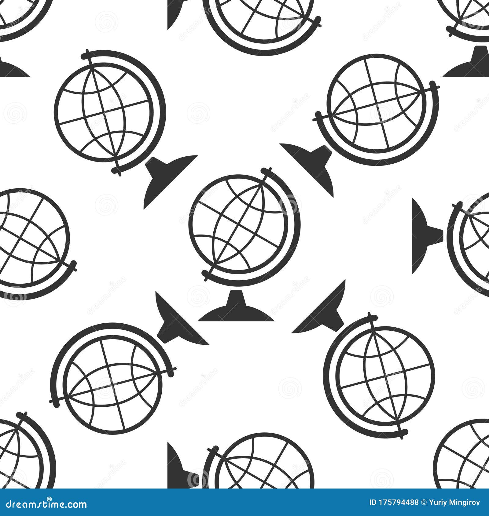 Geography Earth Globe Icon Seamless Pattern on White Background Stock ...
