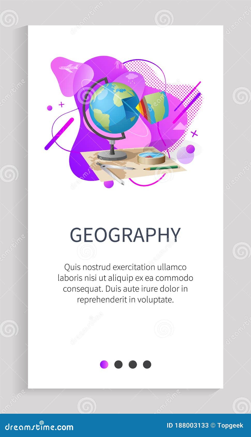 Geography Globe Info about Earth Planet Subject Stock Vector ...