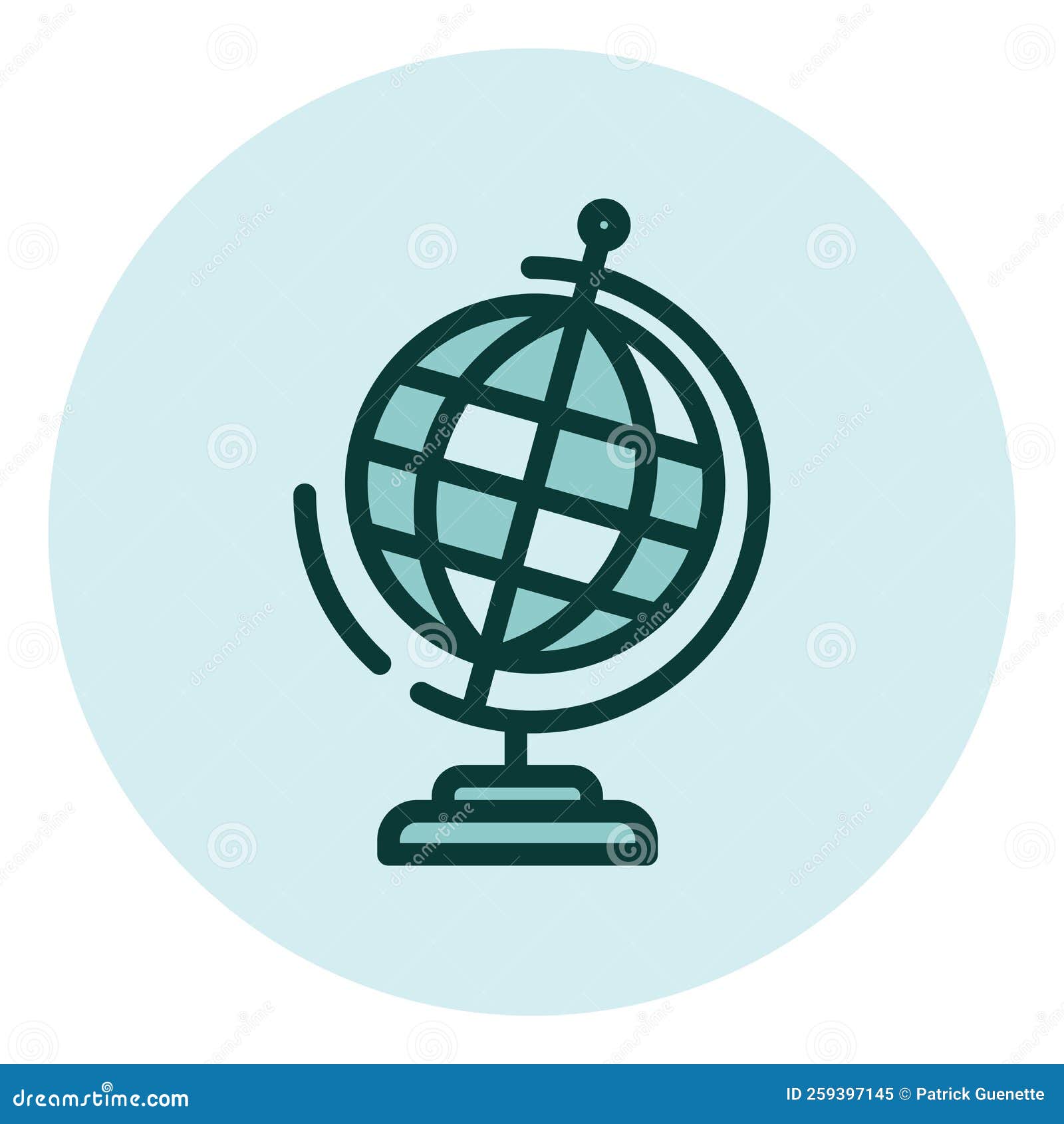 Geography globus, icon stock vector. Illustration of planet - 259397145