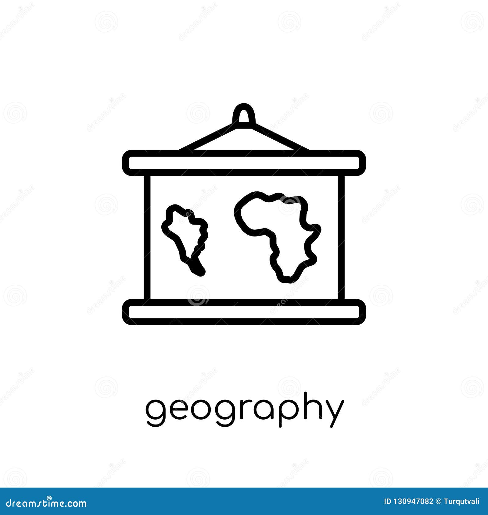 Geography Icon. Trendy Modern Flat Linear Vector Geography Icon Stock ...