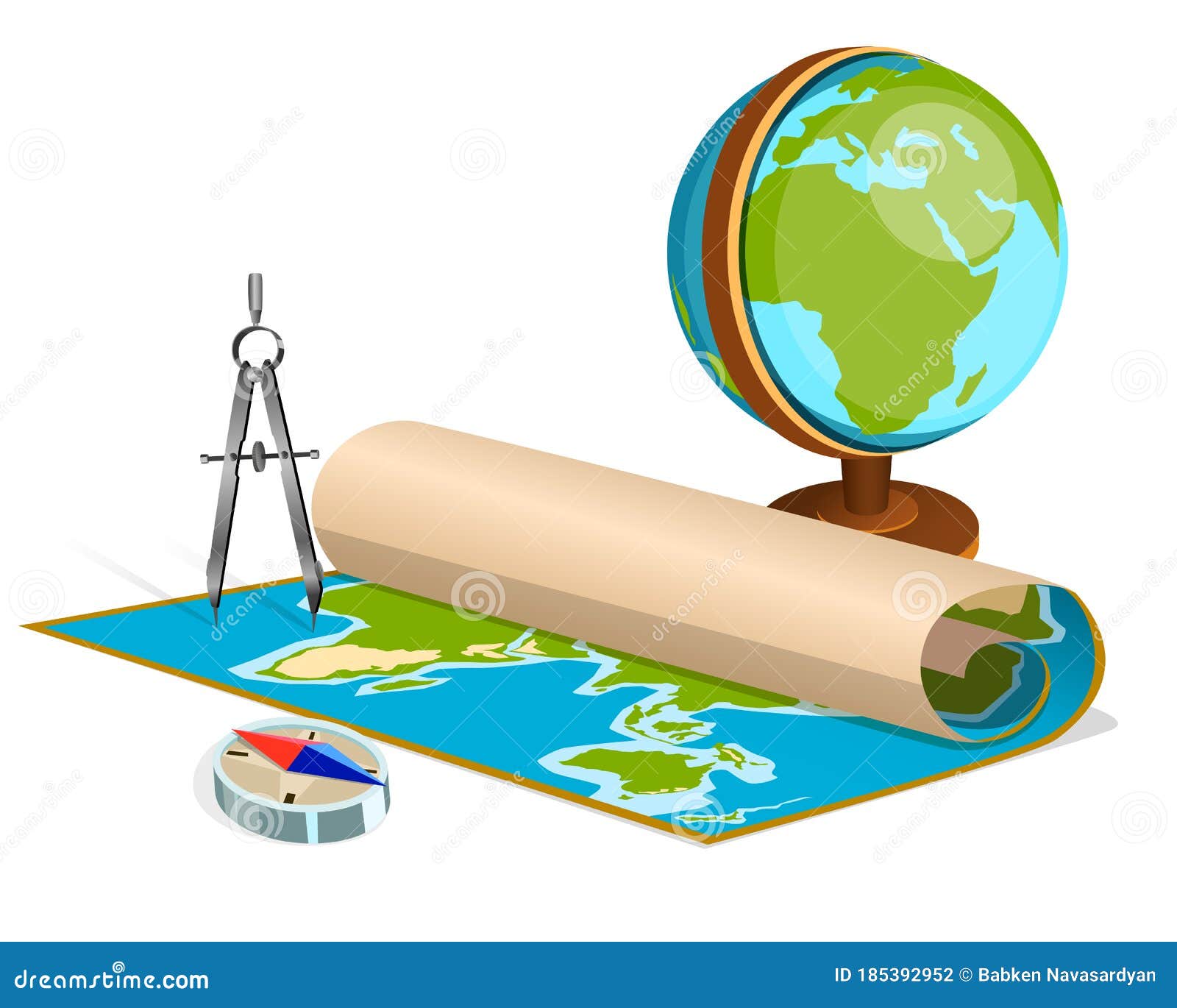 Geography lesson objects stock vector. Illustration of earth - 185392952