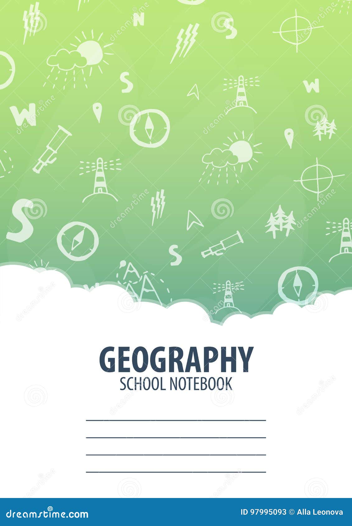Geography School Notebook Template. Back To School Background ...