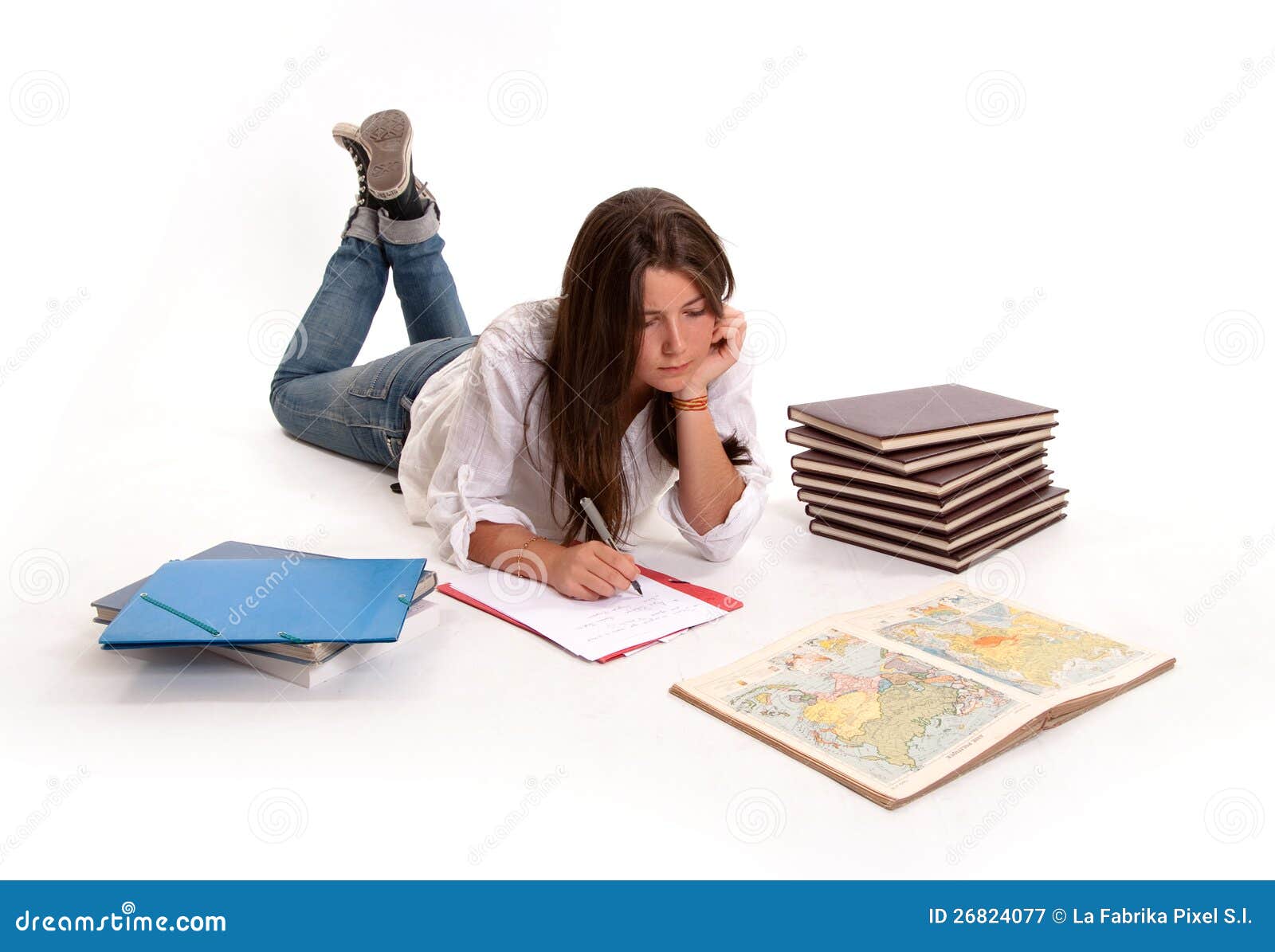 Geography student stock image. Image of girl, college - 26824077
