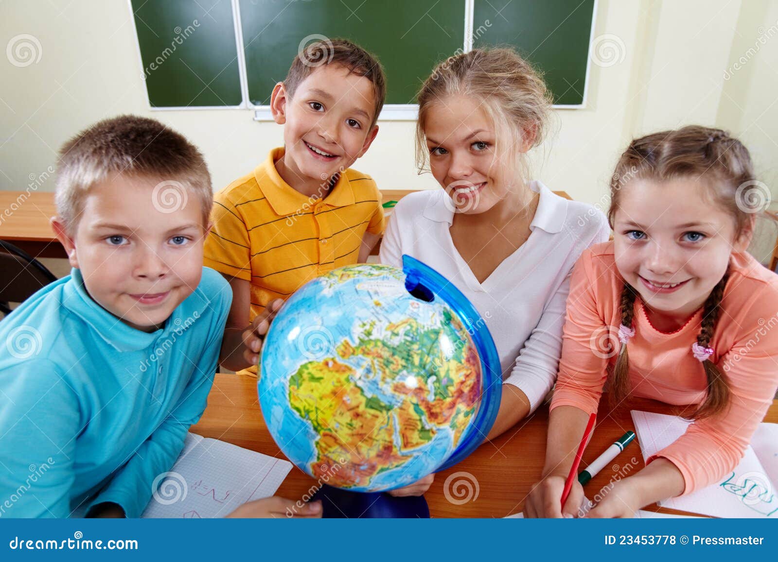 Geography studies stock photo. Image of classroom, child - 23453778