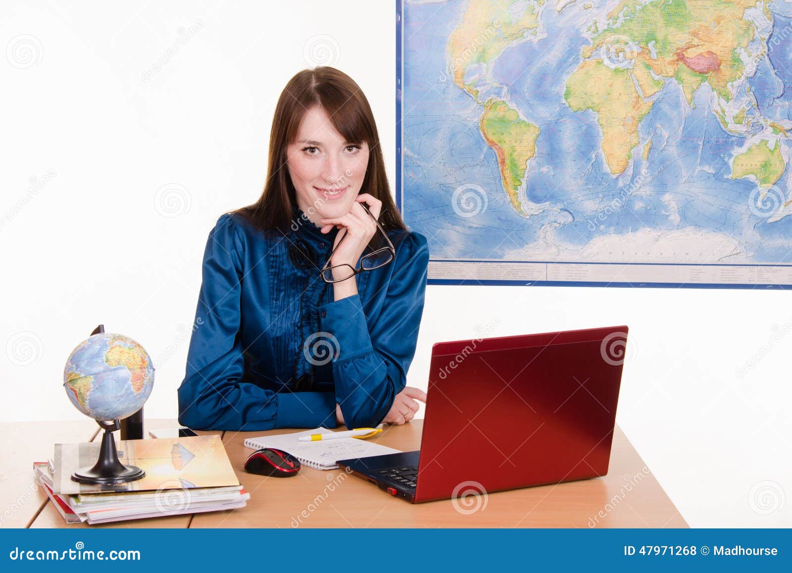 Geography Teacher in the Classroom Stock Photo - Image of purchase ...