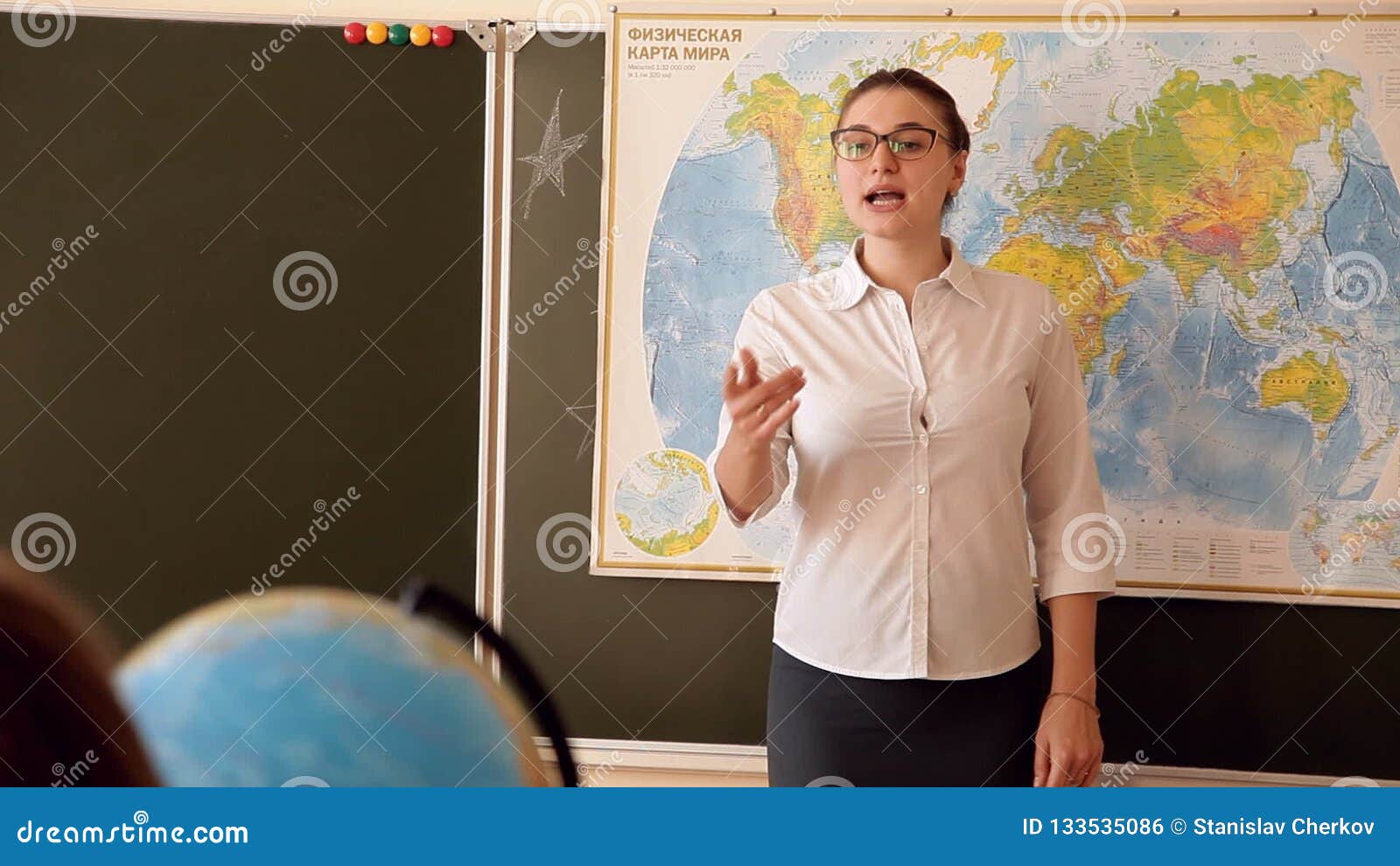 Geography Teacher in Classroom Stock Footage - Video of academic ...
