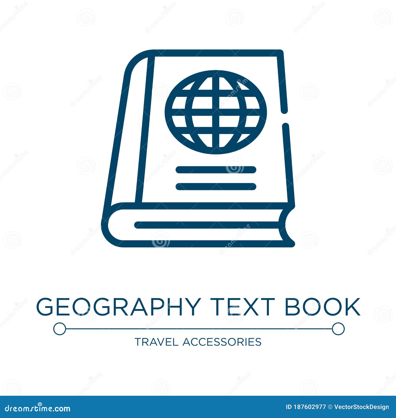 Geography Text Book Icon. Linear Vector Illustration from Vacation ...