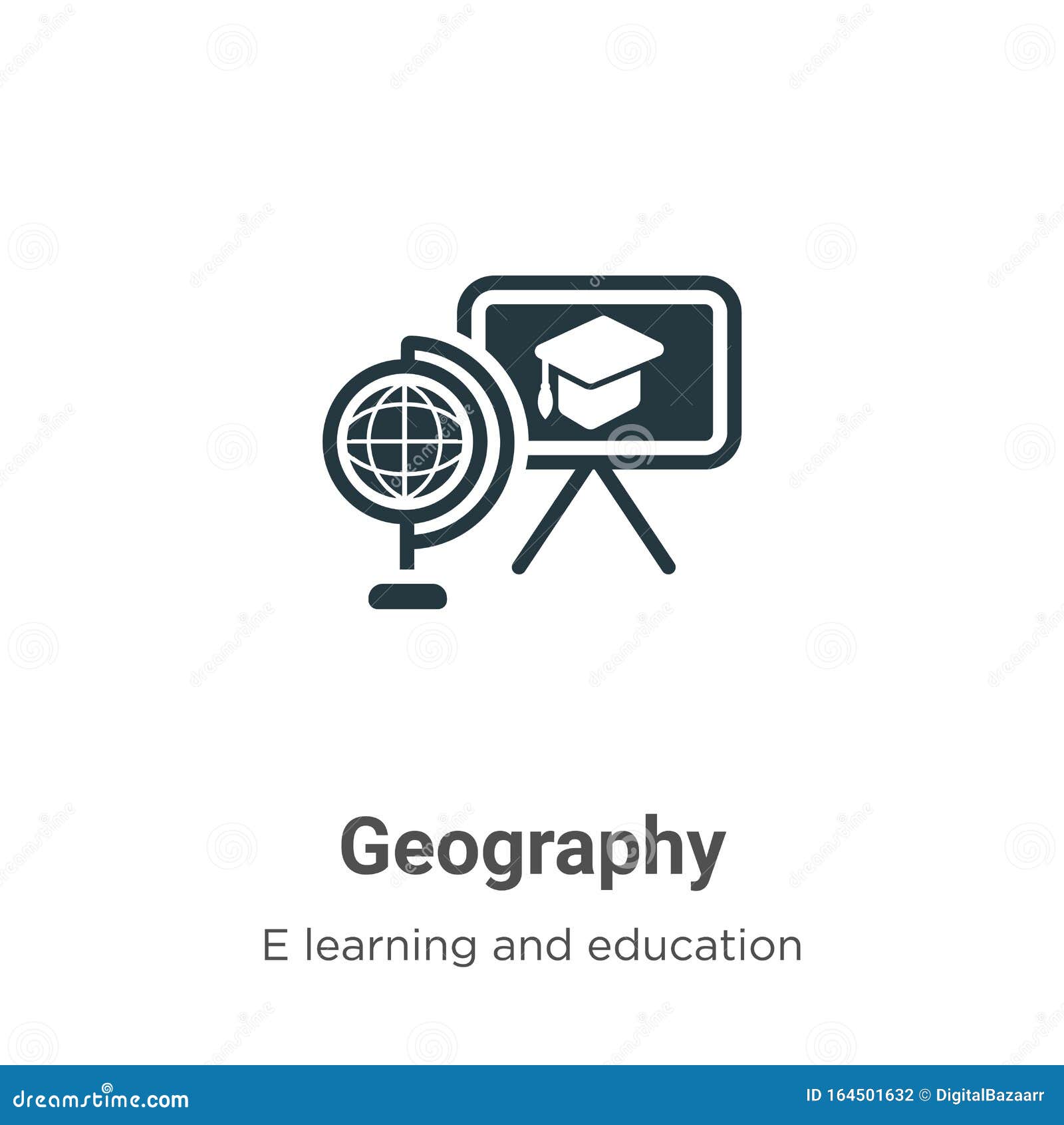 Geography Vector Icon on White Background. Flat Vector Geography Icon ...